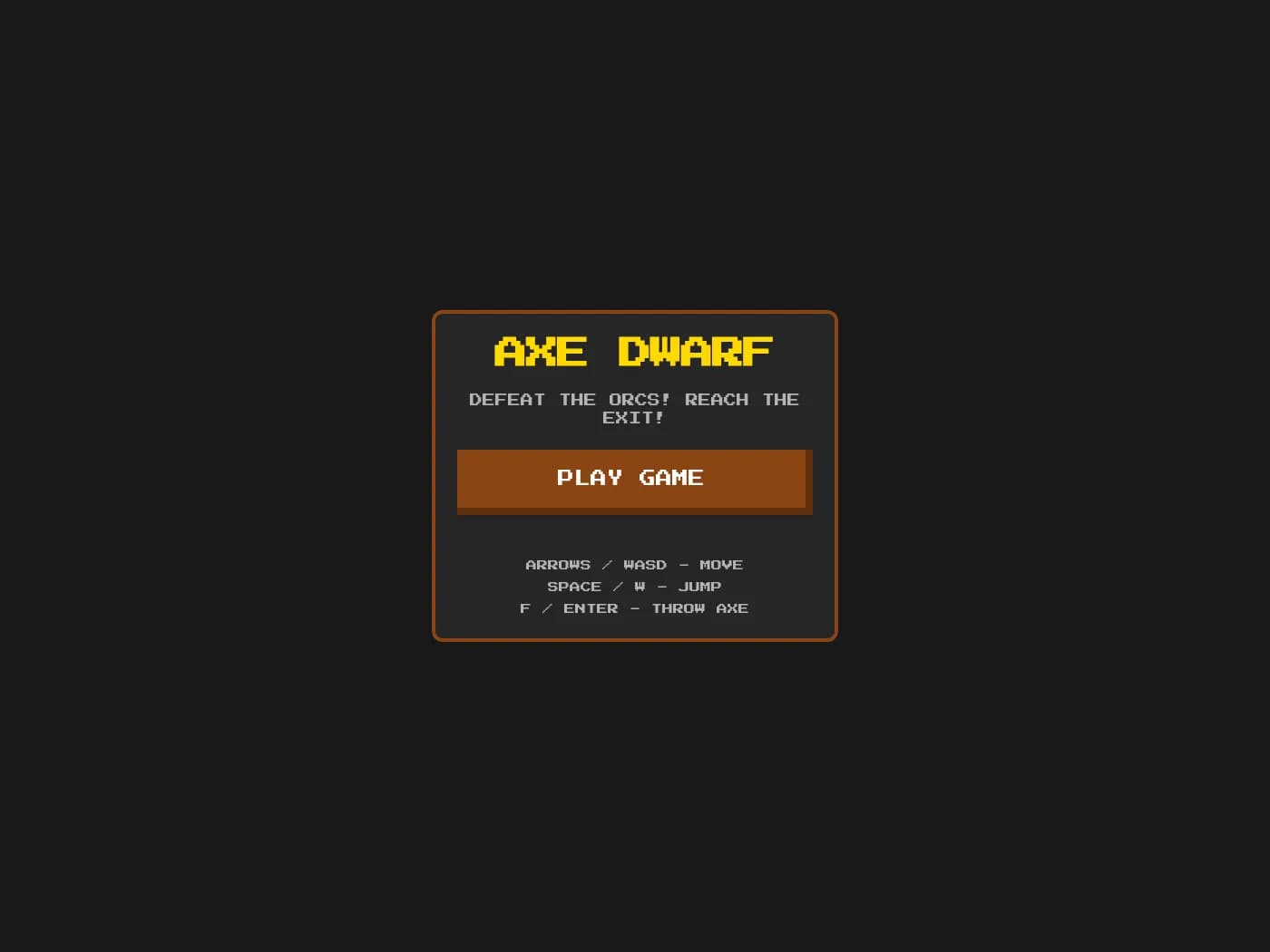 Axe Dwarf Platformer