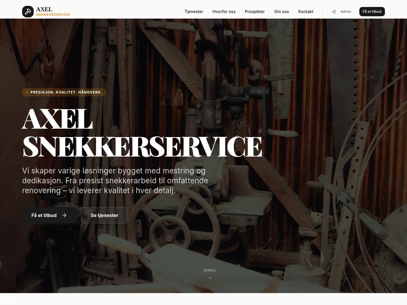 AXEL Snekkerservice Web