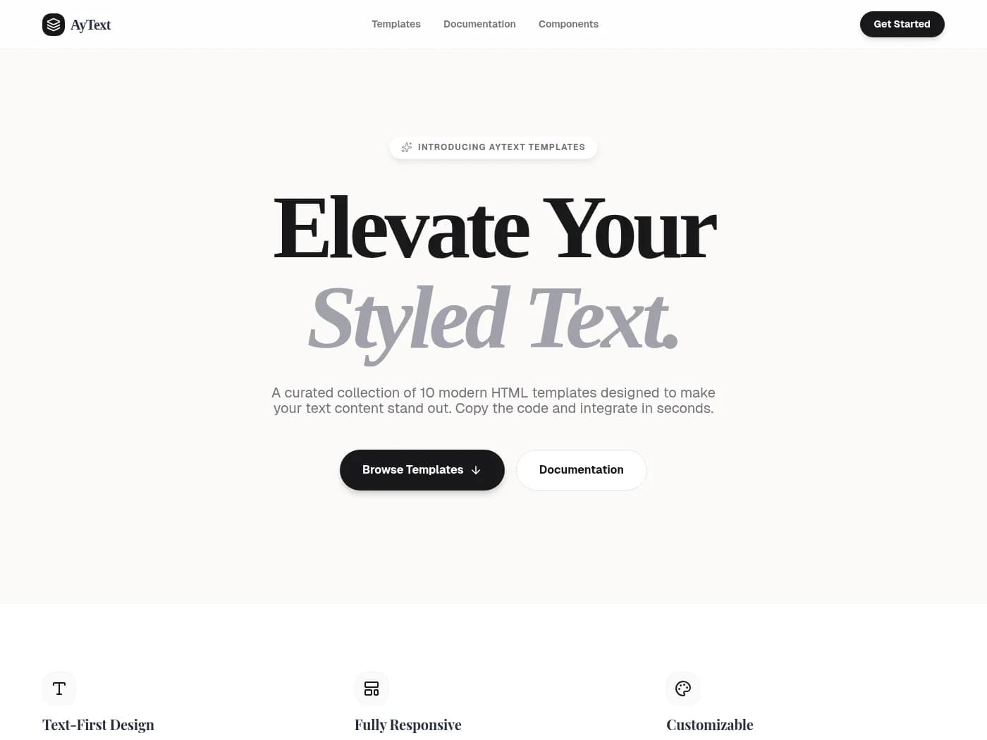AyText HTML Templates