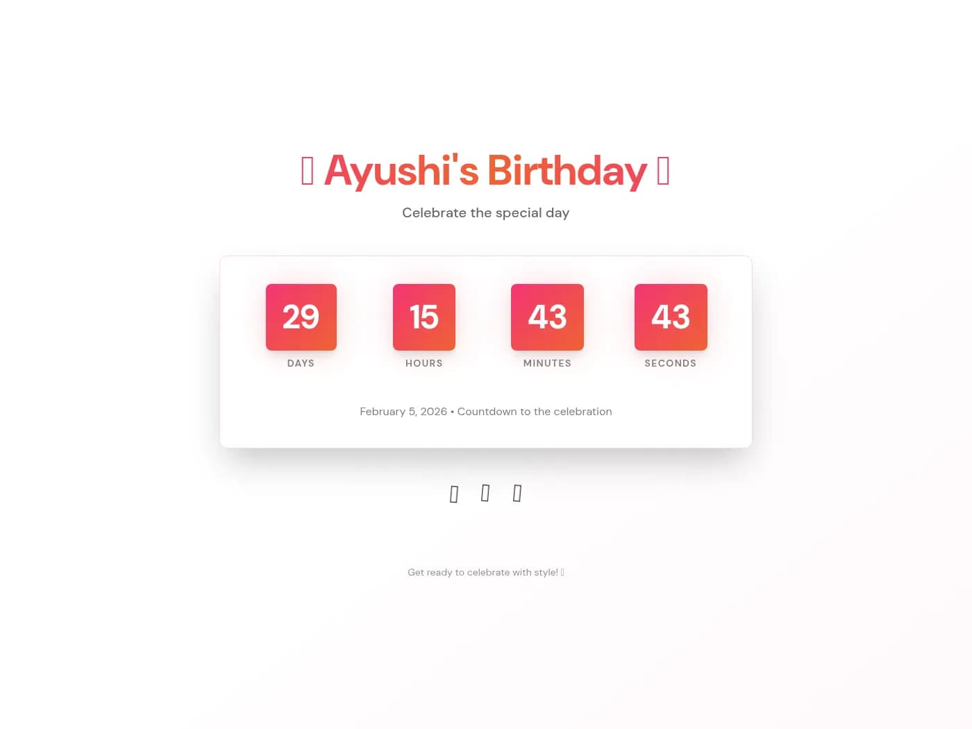 Ayushi Birthday Countdown