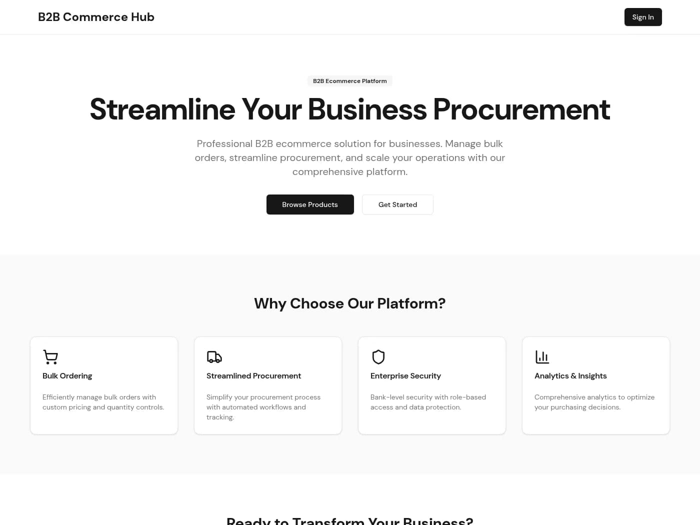 B2B Commerce Hub