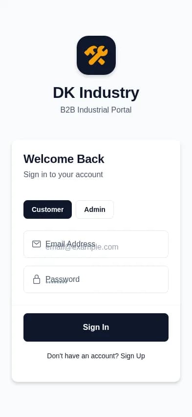 DK Industry B2B Portal