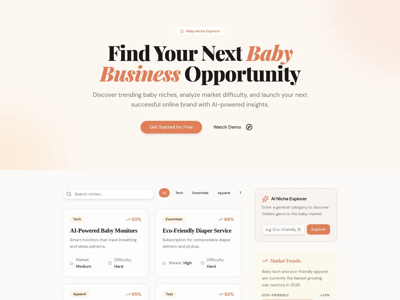 Baby Niche Finder