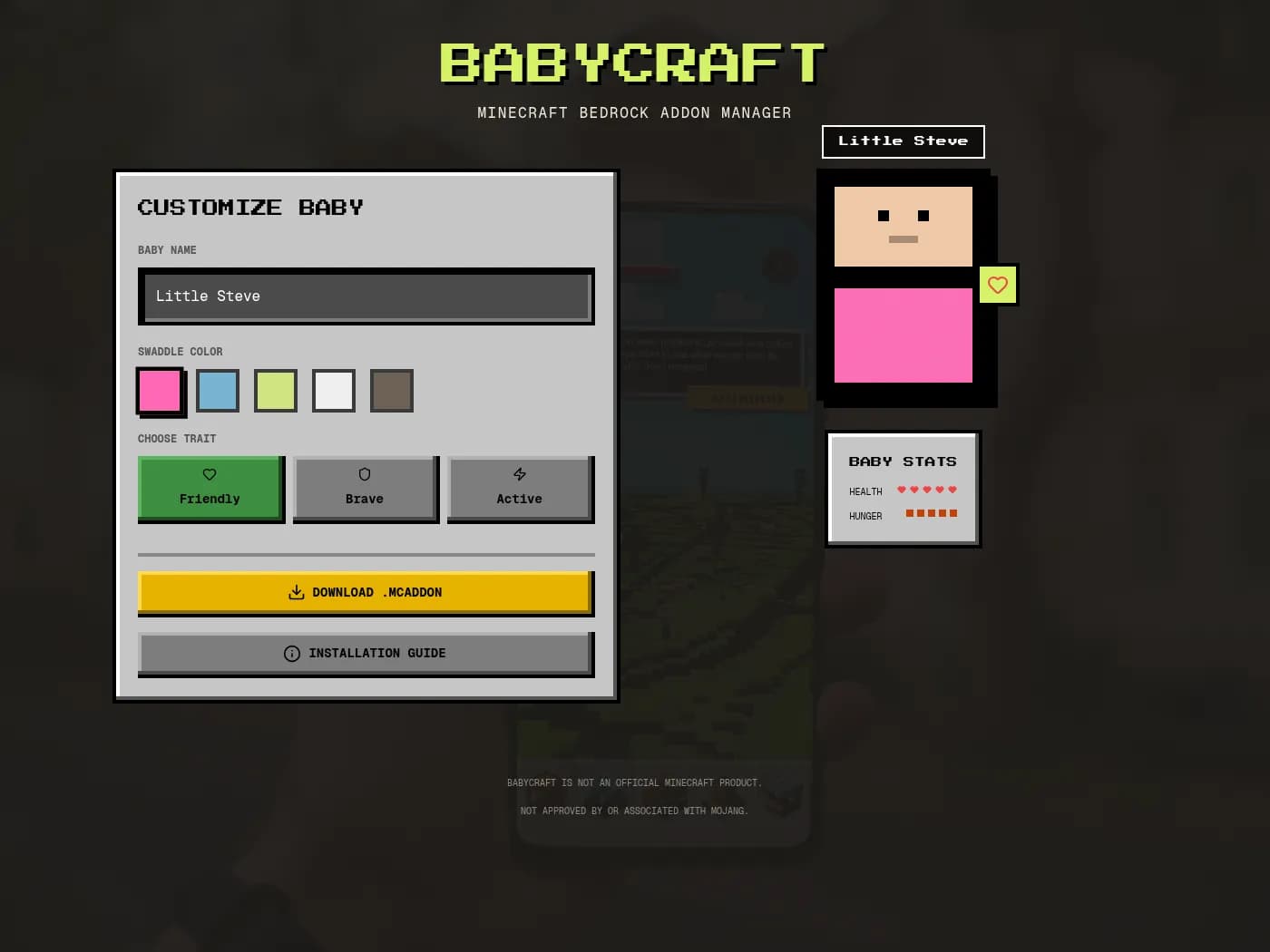 BabyCraft Addon