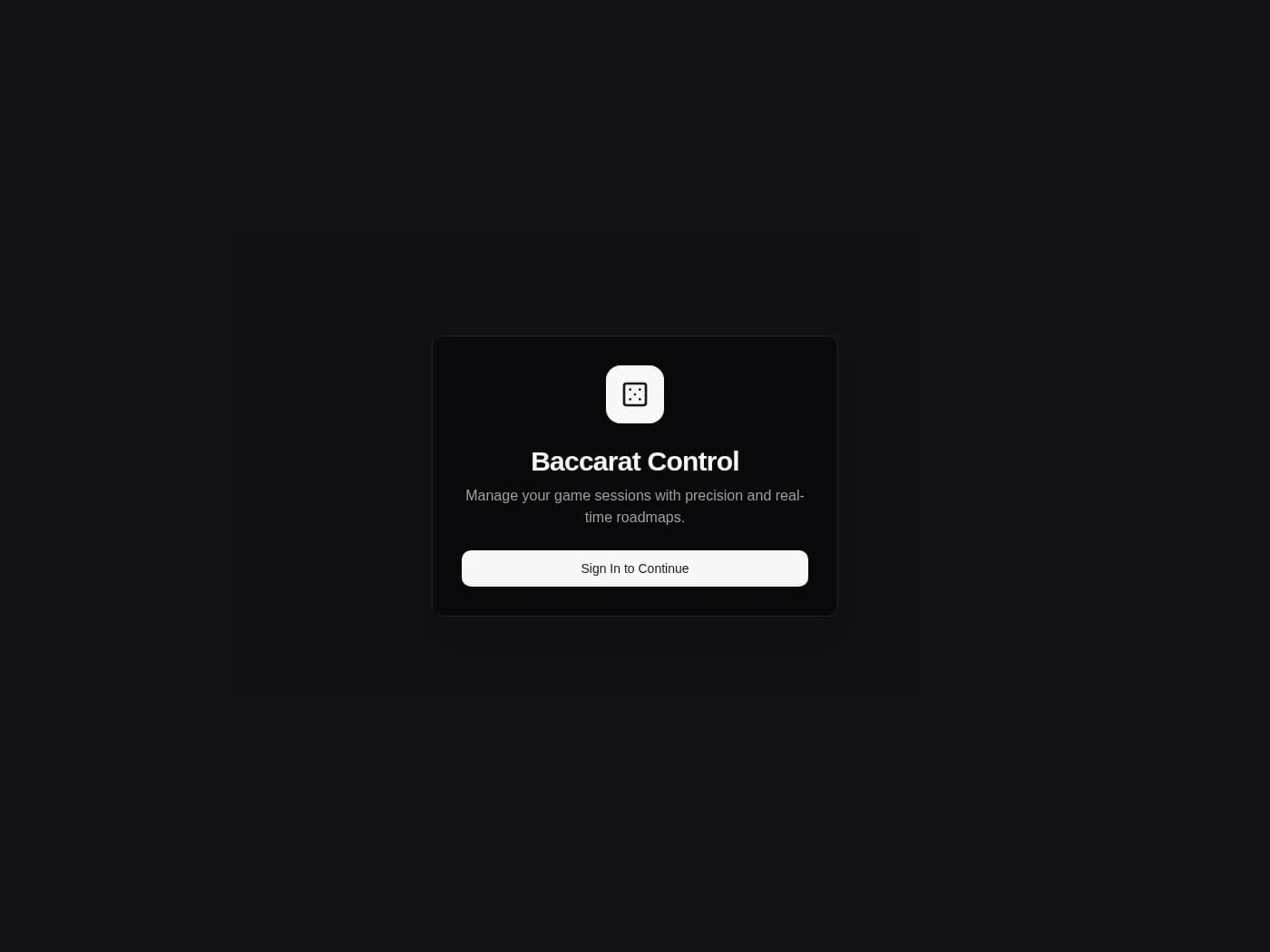 Baccara Game Control