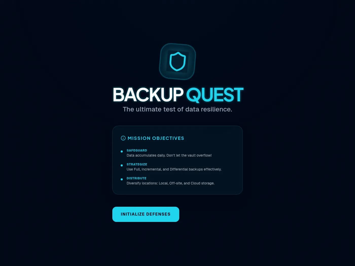 Backup Quest Game