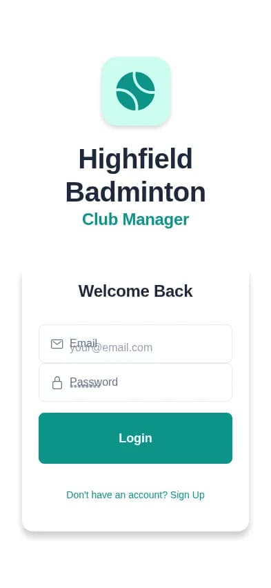 Highfield Badminton Manager