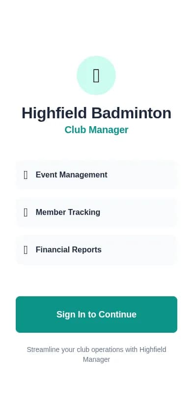 Highfield Badminton Manager