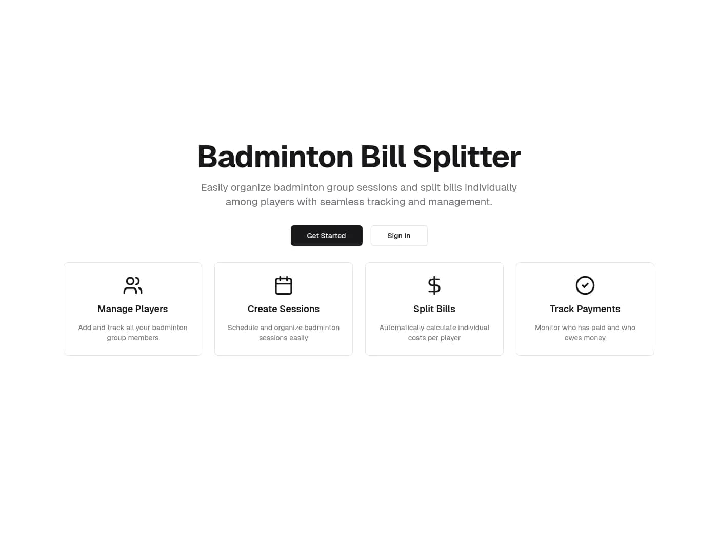 Badminton Bill Splitter