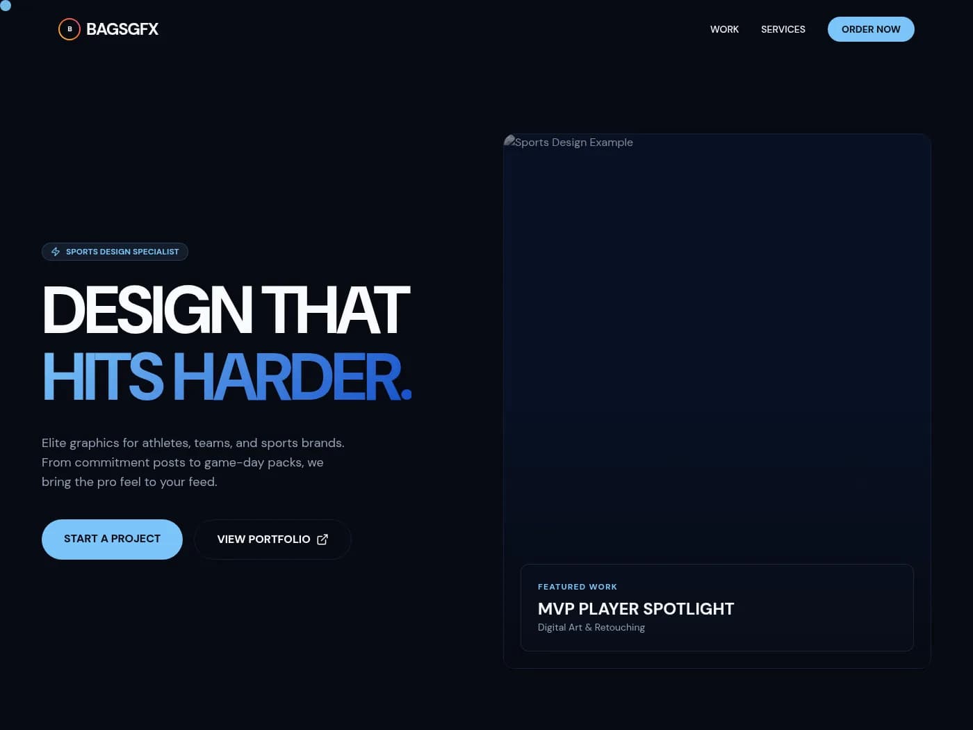 Bagsgfx Sports Design Landing