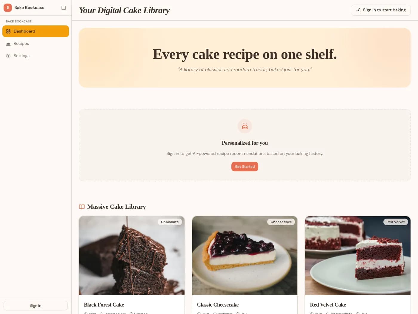 Bake Bookcase Cake Library