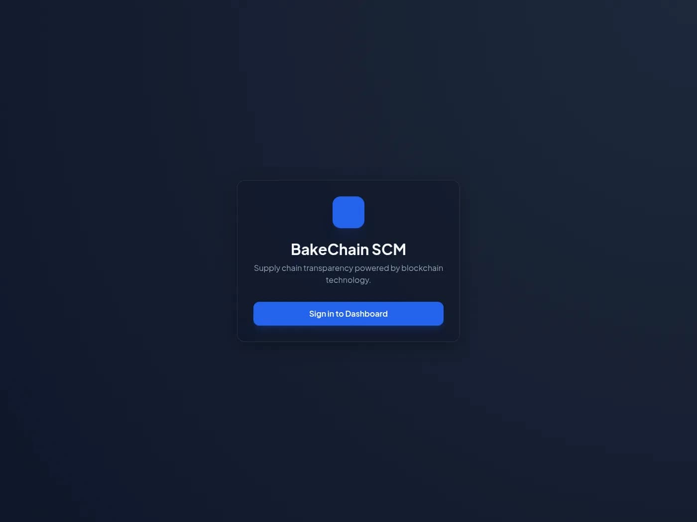 BakeChain SCM Dashboard