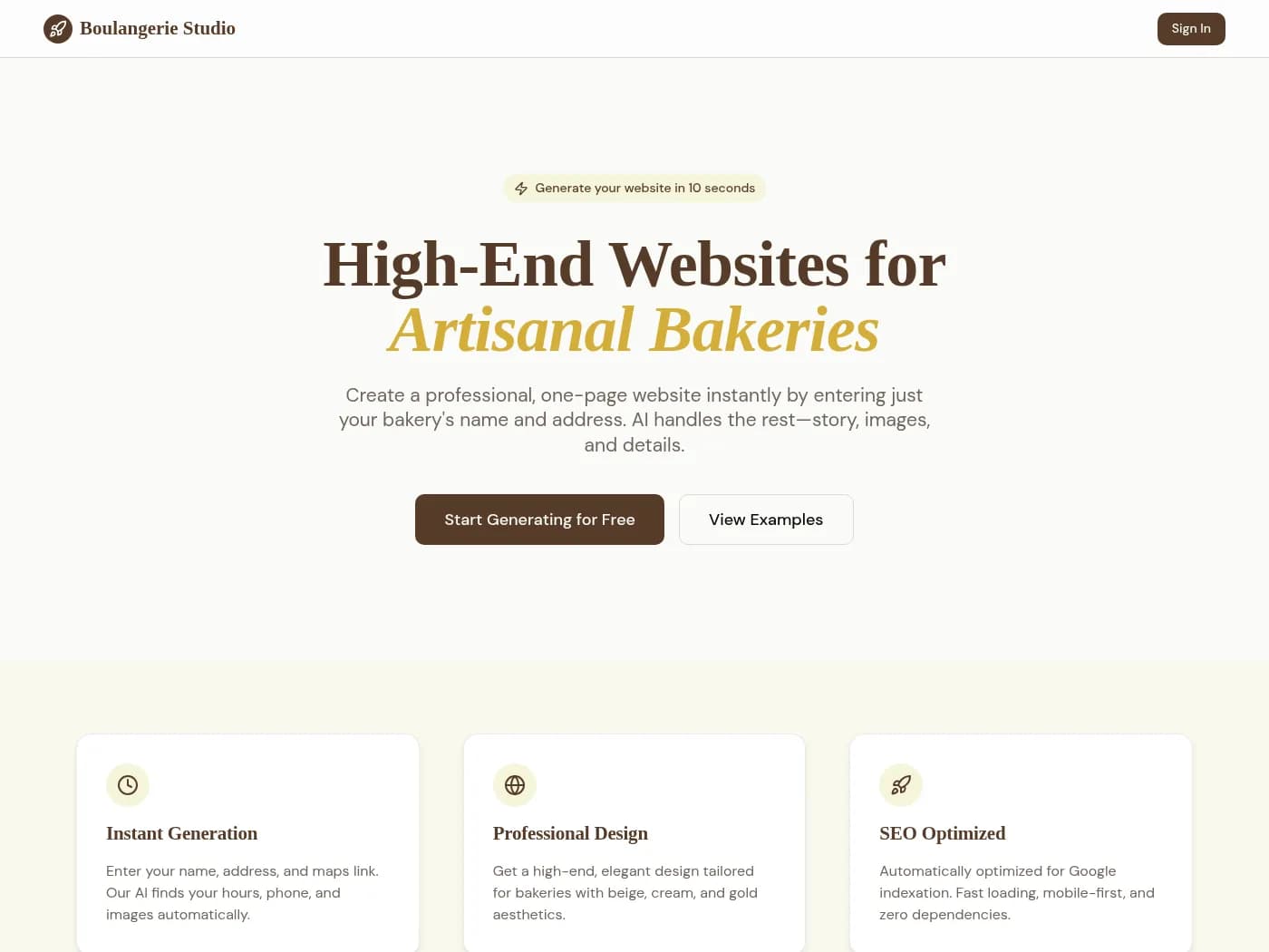 Boulangerie Site Studio