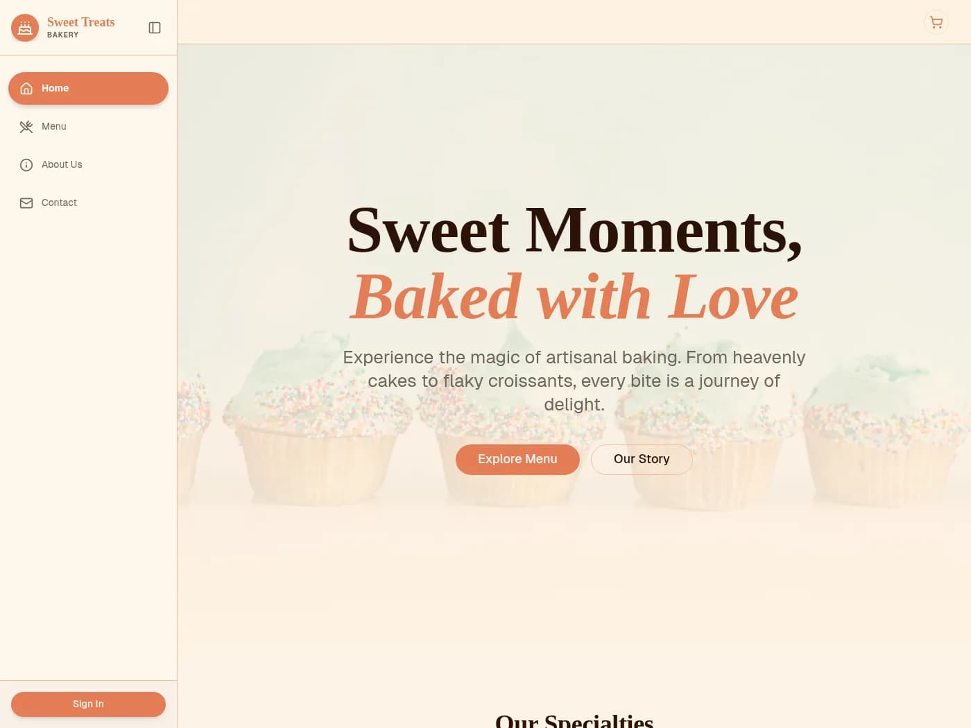 Sweet Treats Bakery Site