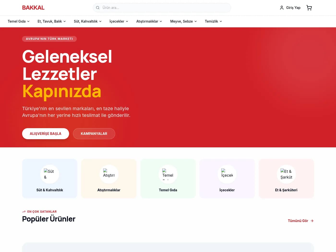 Bakkal Market Clone