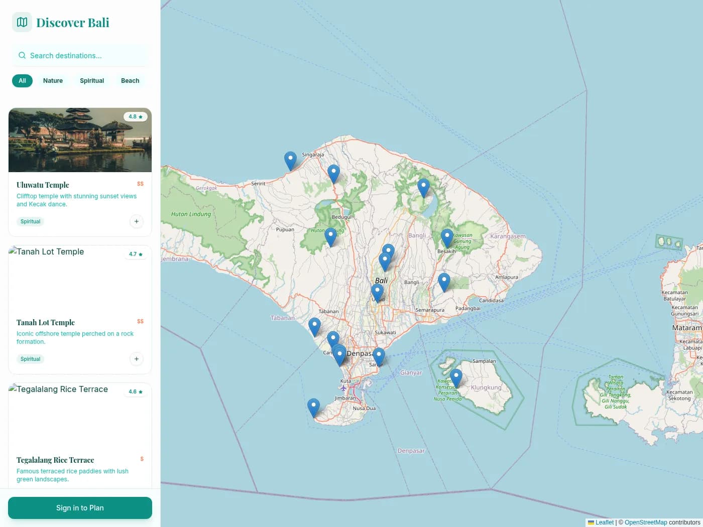Discover Bali Map