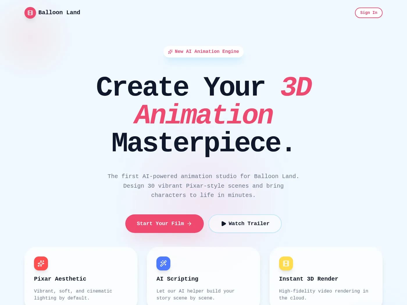 Balloon Land 3D Animation