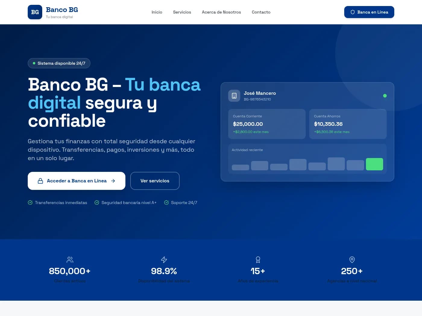 Banco BG Demo Online