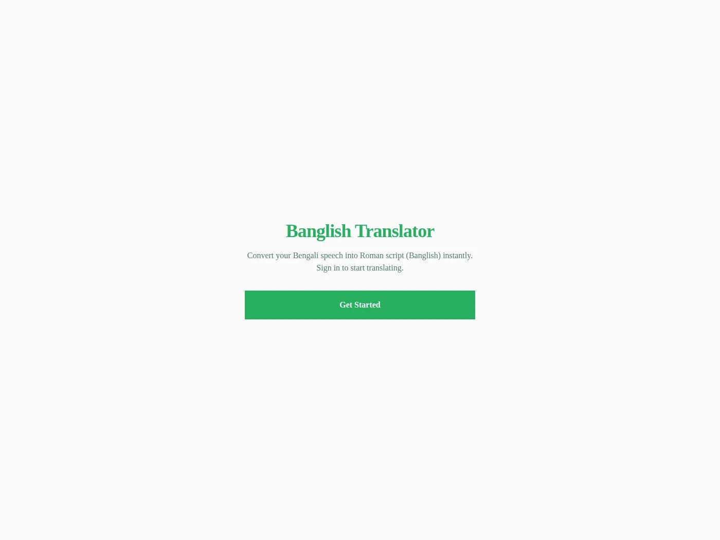 Banglish Translator