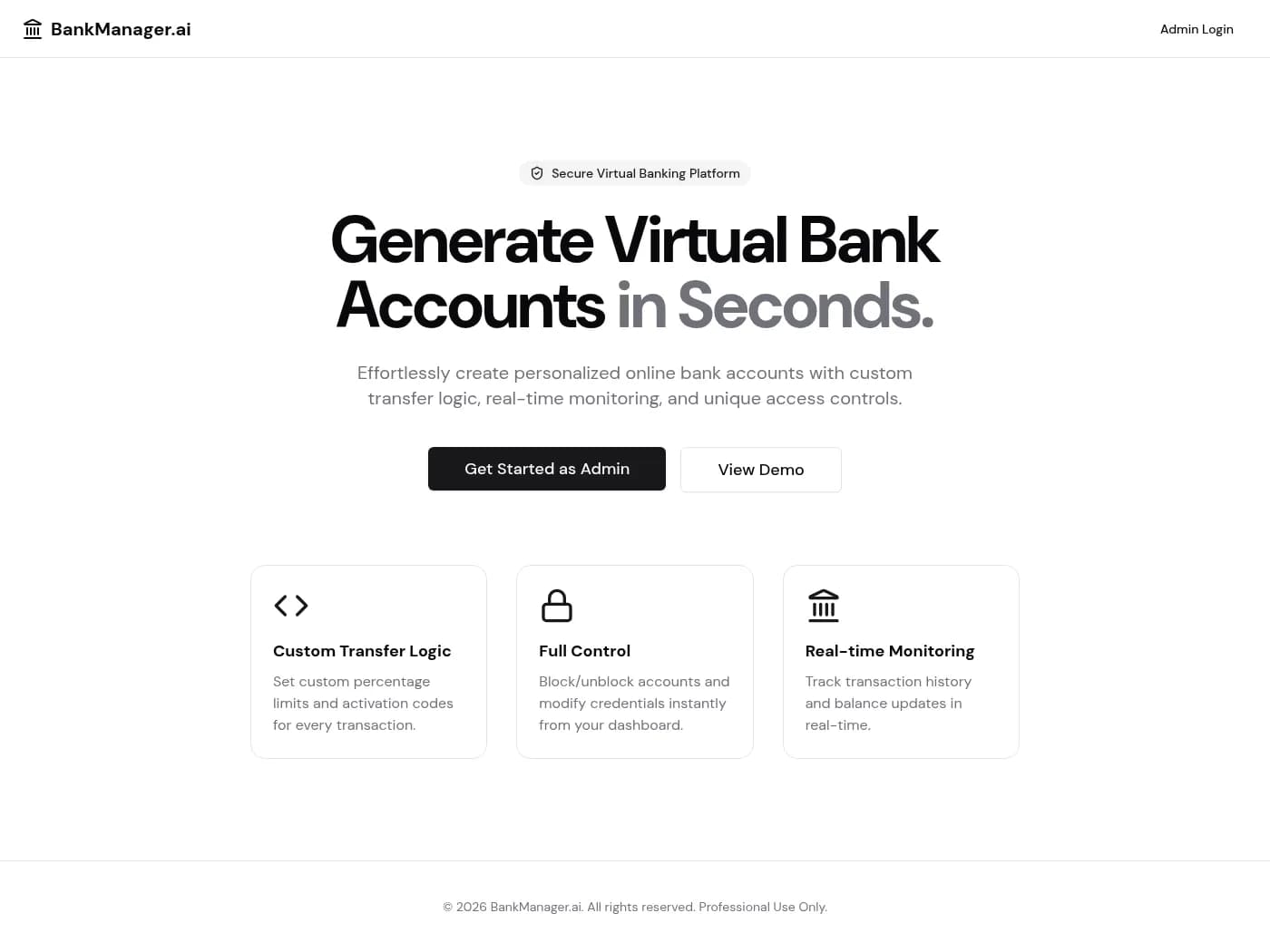 Virtual Bank Account Manager