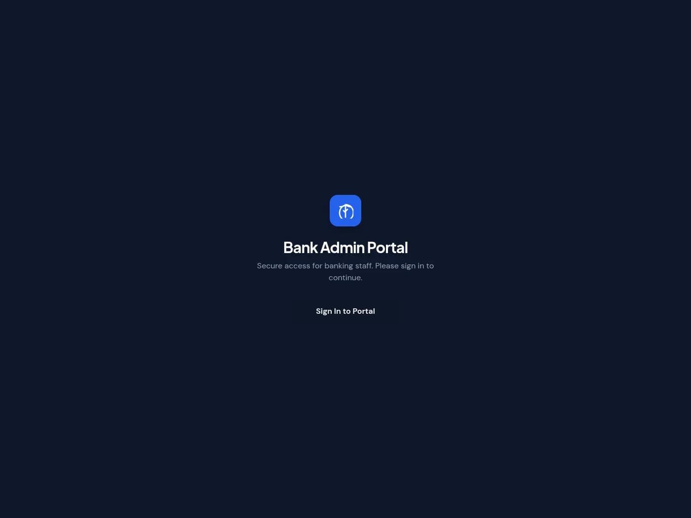 Bank Admin Portal