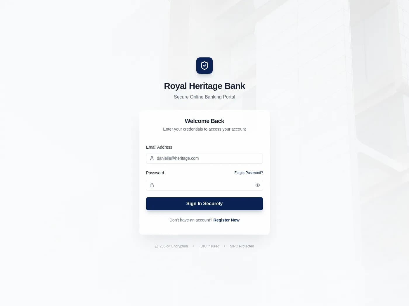 Realistic Bank Login Demo