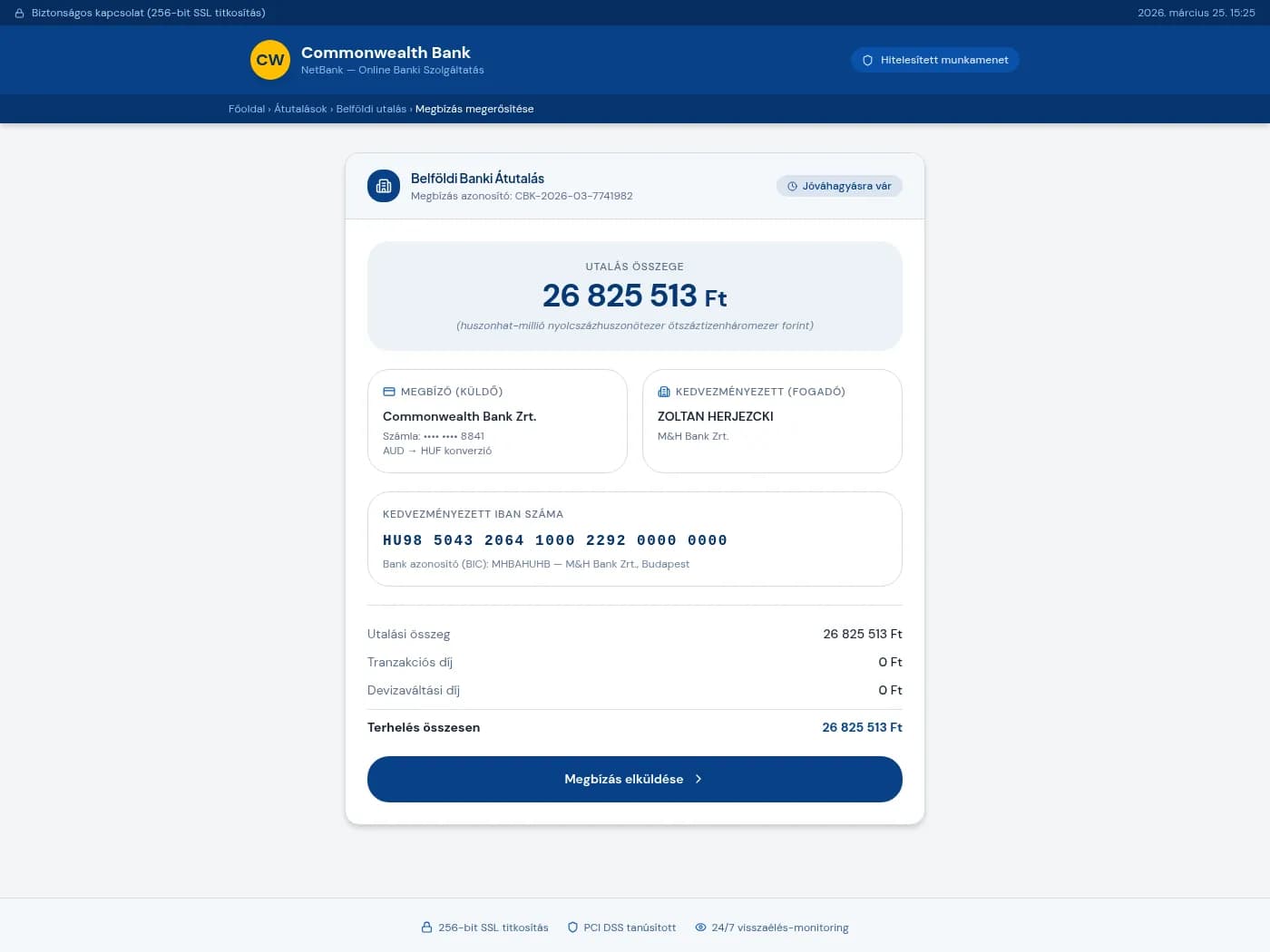 Commonwealth Payment Page