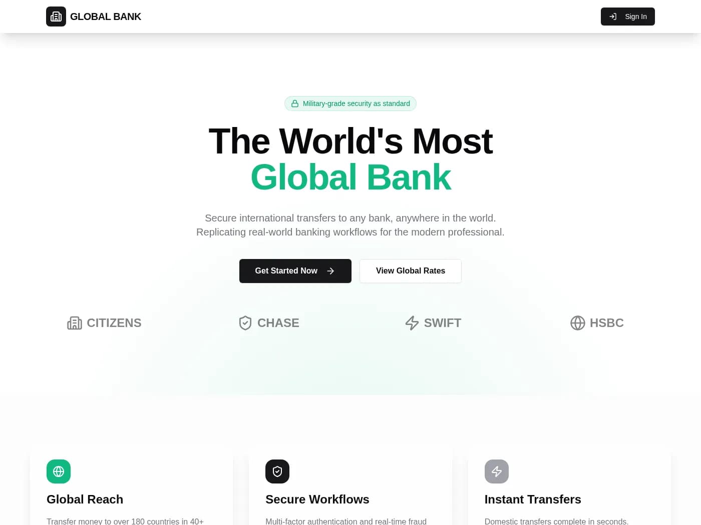 Global Bank System Clone