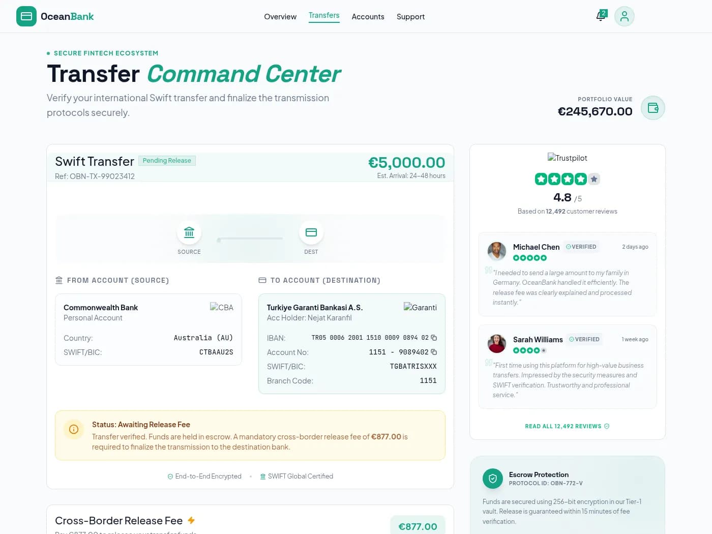 Bank Transfer Showcase