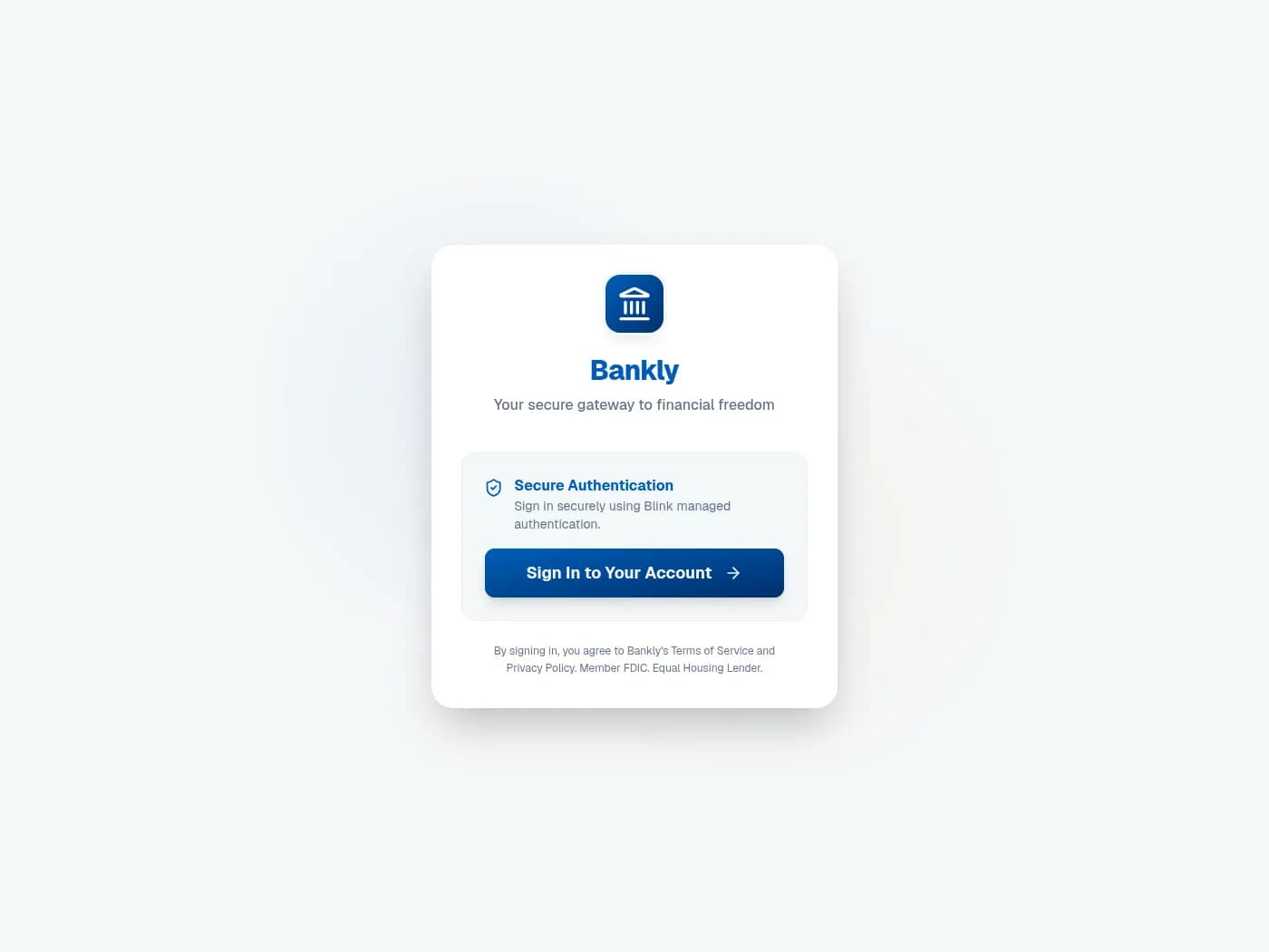 Bankly Web Platform