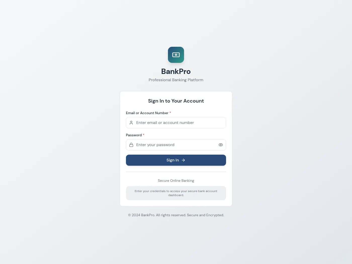 BankPro Web Demo