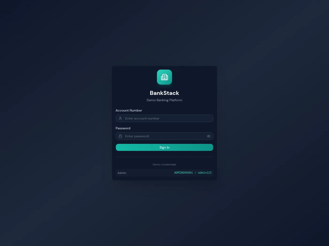 BankStack Demo App