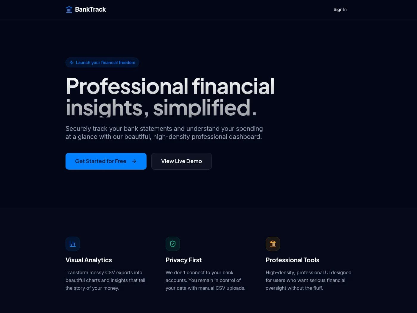 BankTrack Dashboard