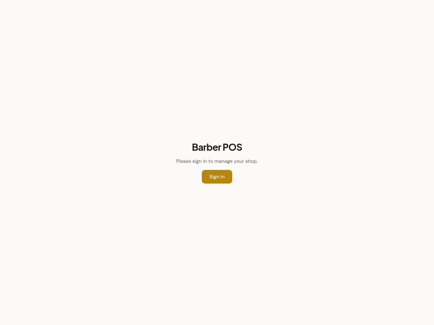 Barber POS Dashboard