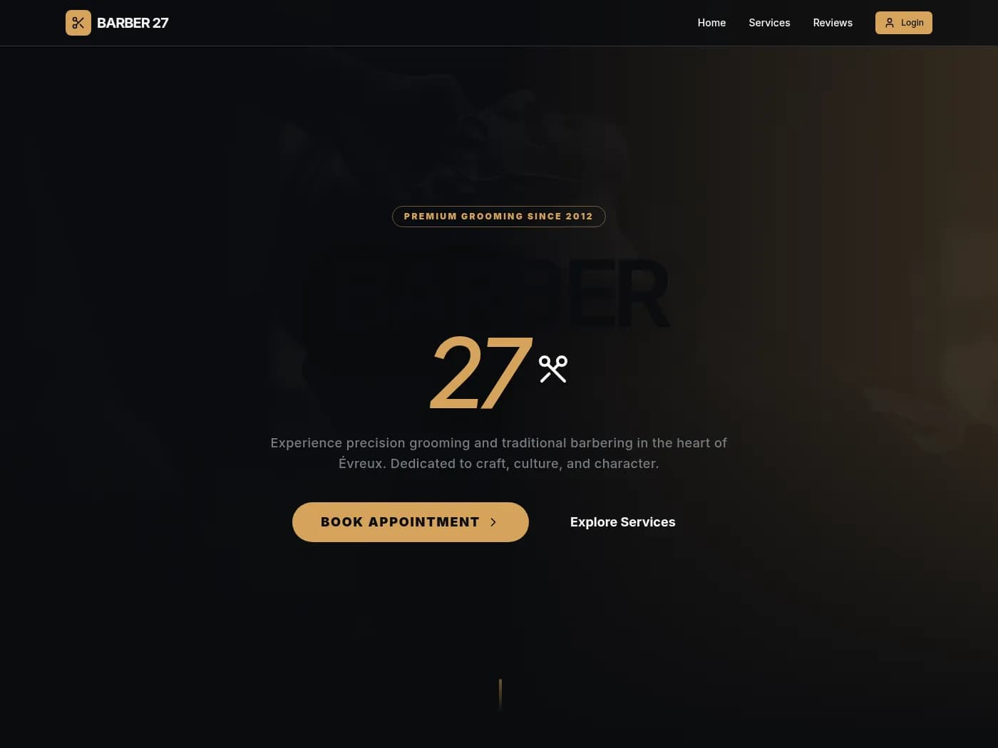 Barber 27 Booking Portal