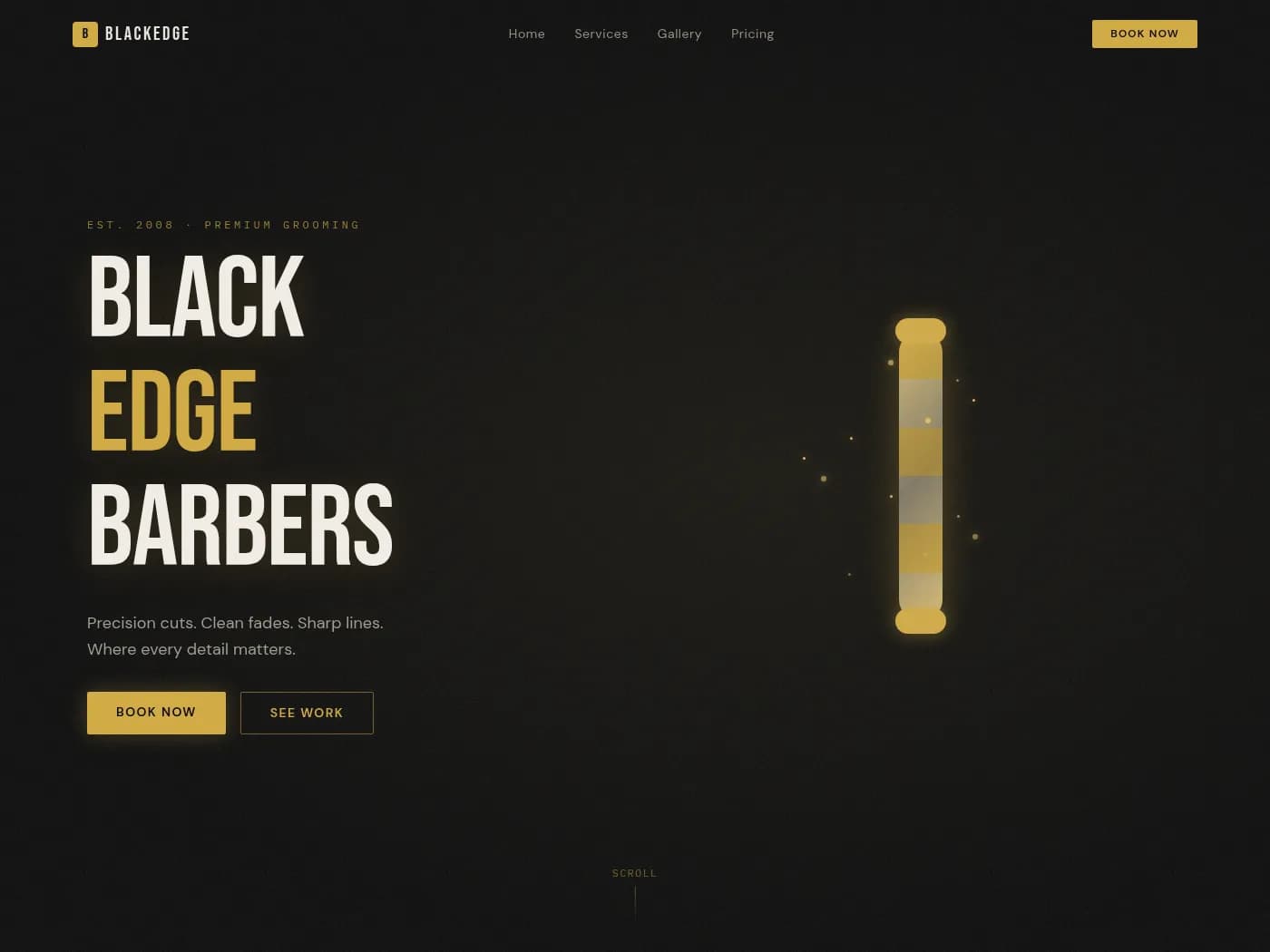 Barber3D Landing Page