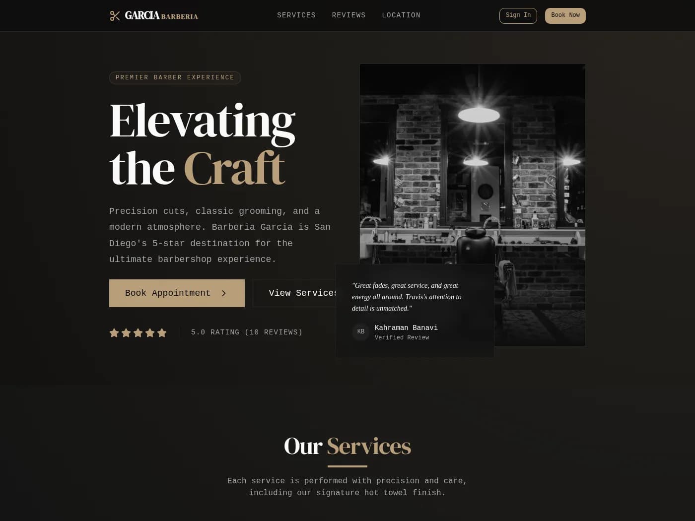 Barberia Garcia's Booking Site