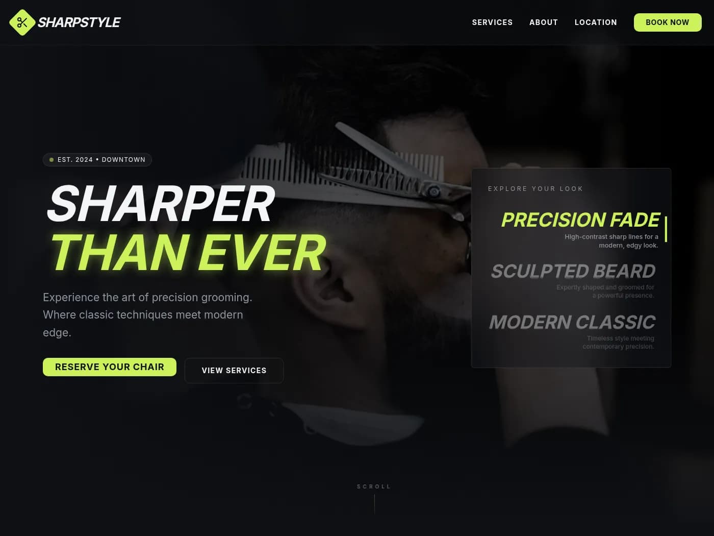 SharpStyle Barbershop Website