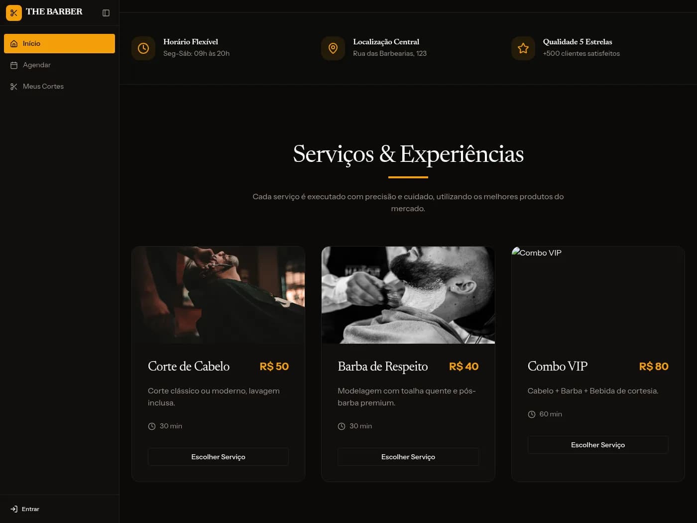 Modern Barbershop Website