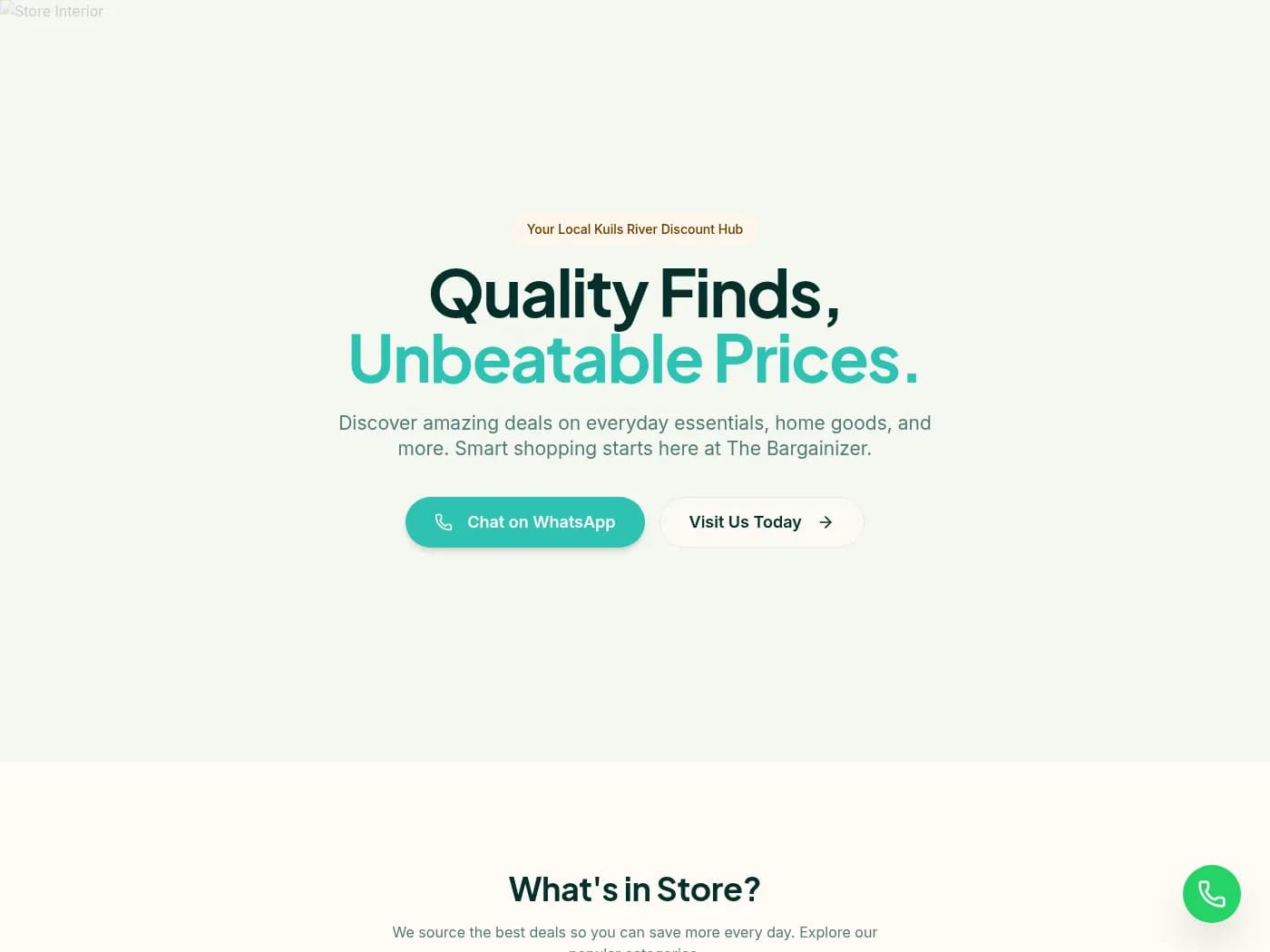 Bargainizer Store Website