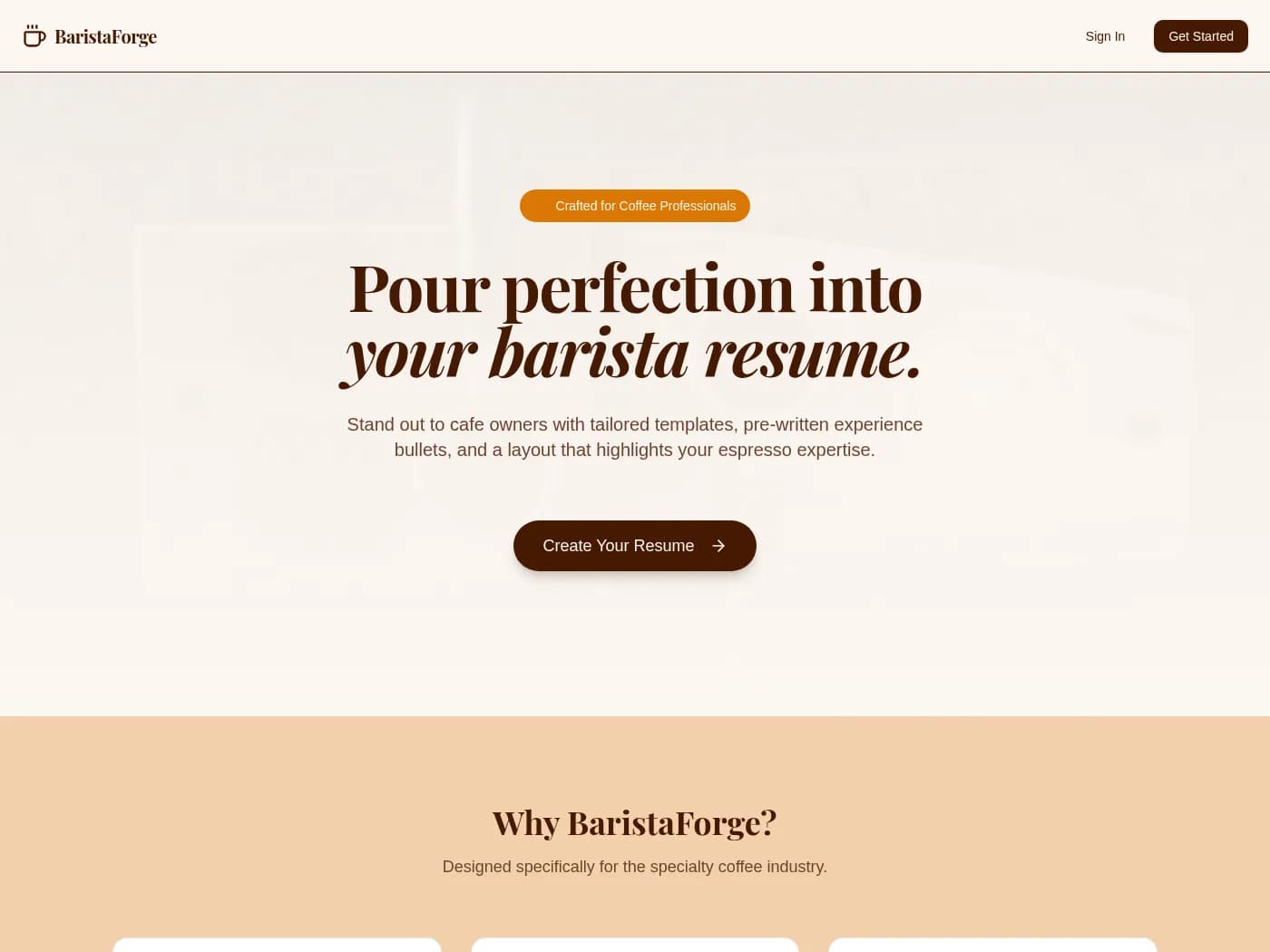 Barista Resume Maker