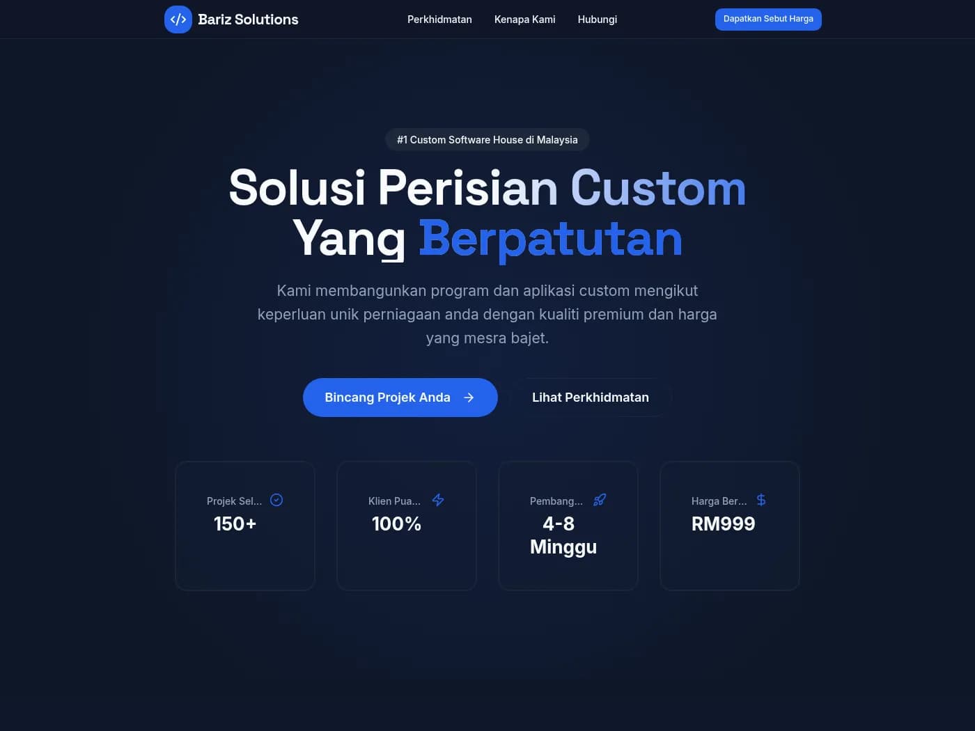 Bariz Solutions Landing