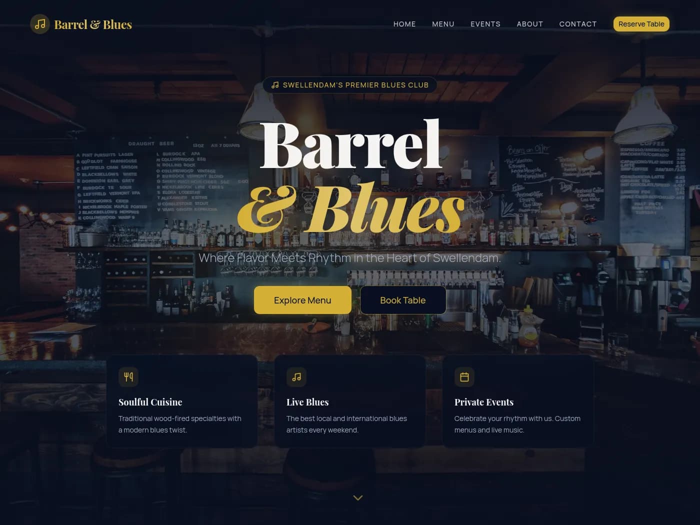 Barrel & Blues Website