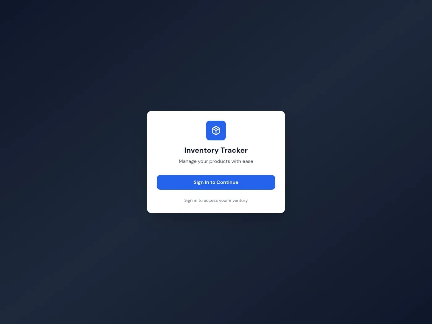 Simple Inventory Tracker
