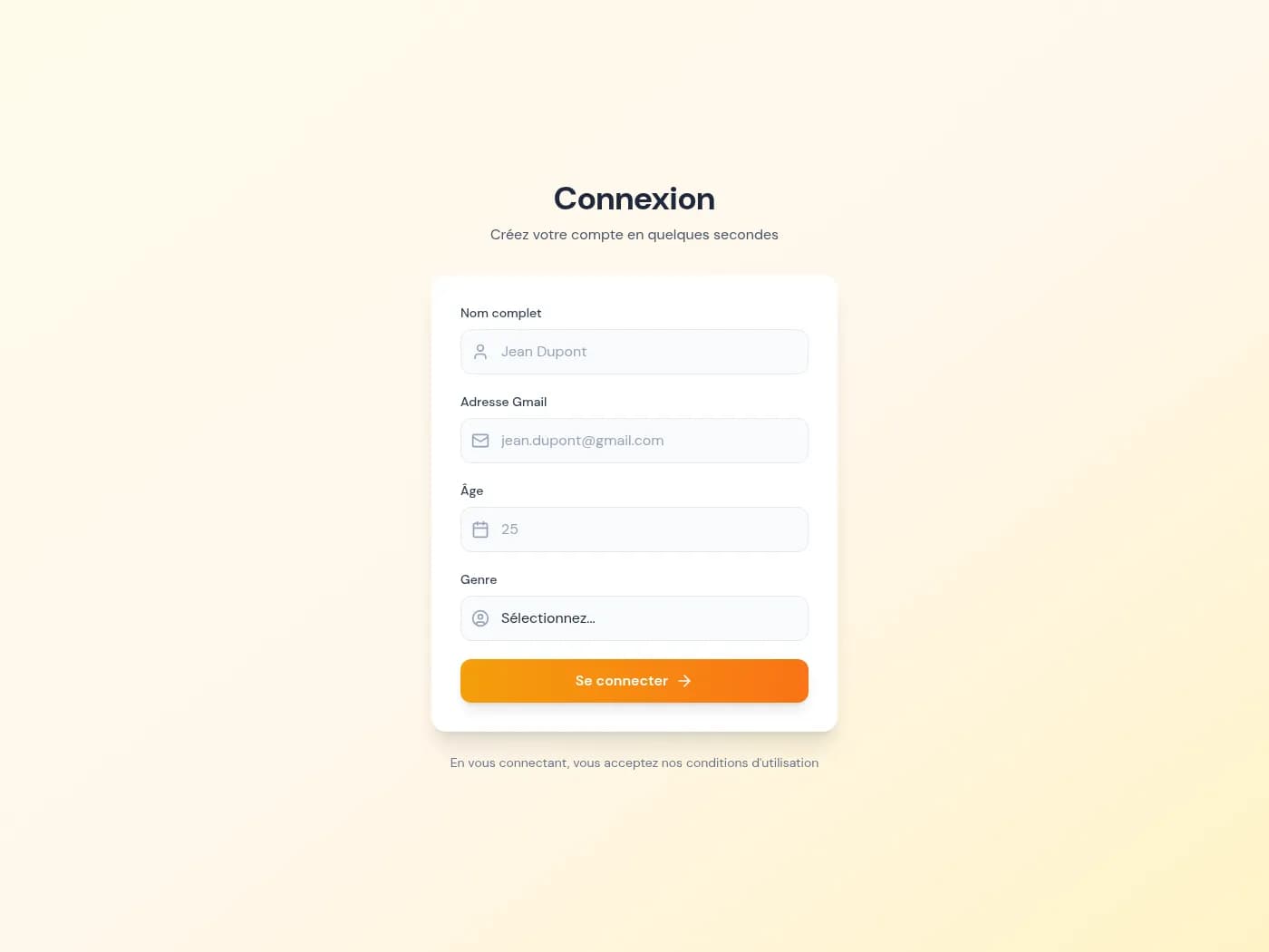 Simple User Login Page