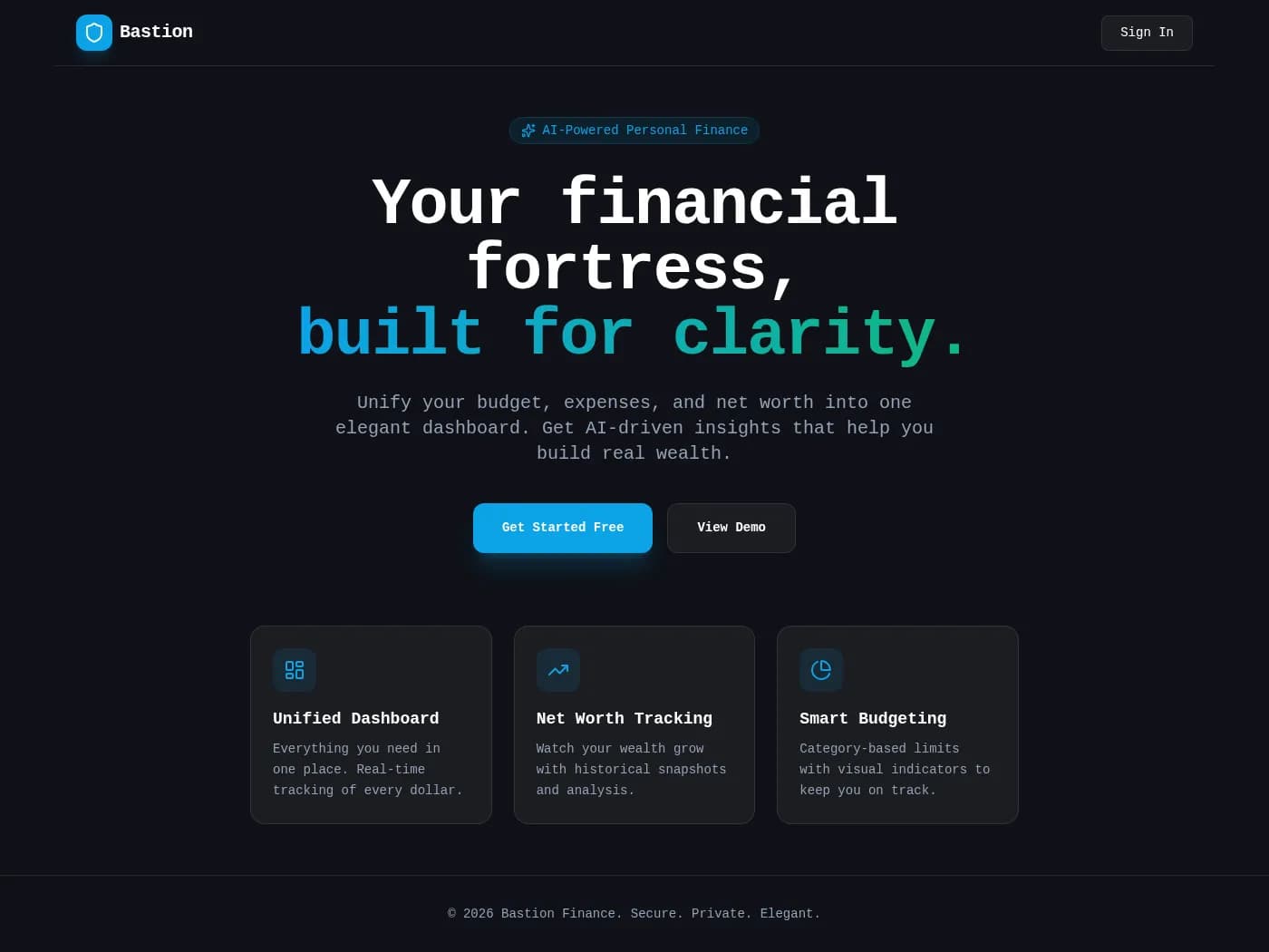 Bastion Finance Dashboard