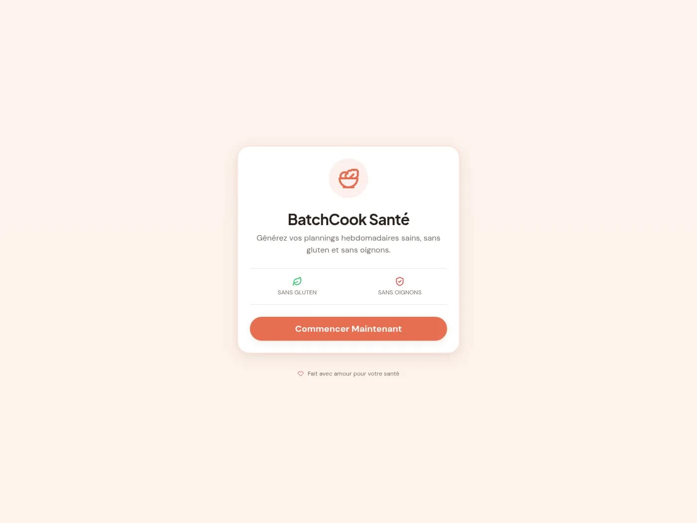 BatchCook Santé Planner