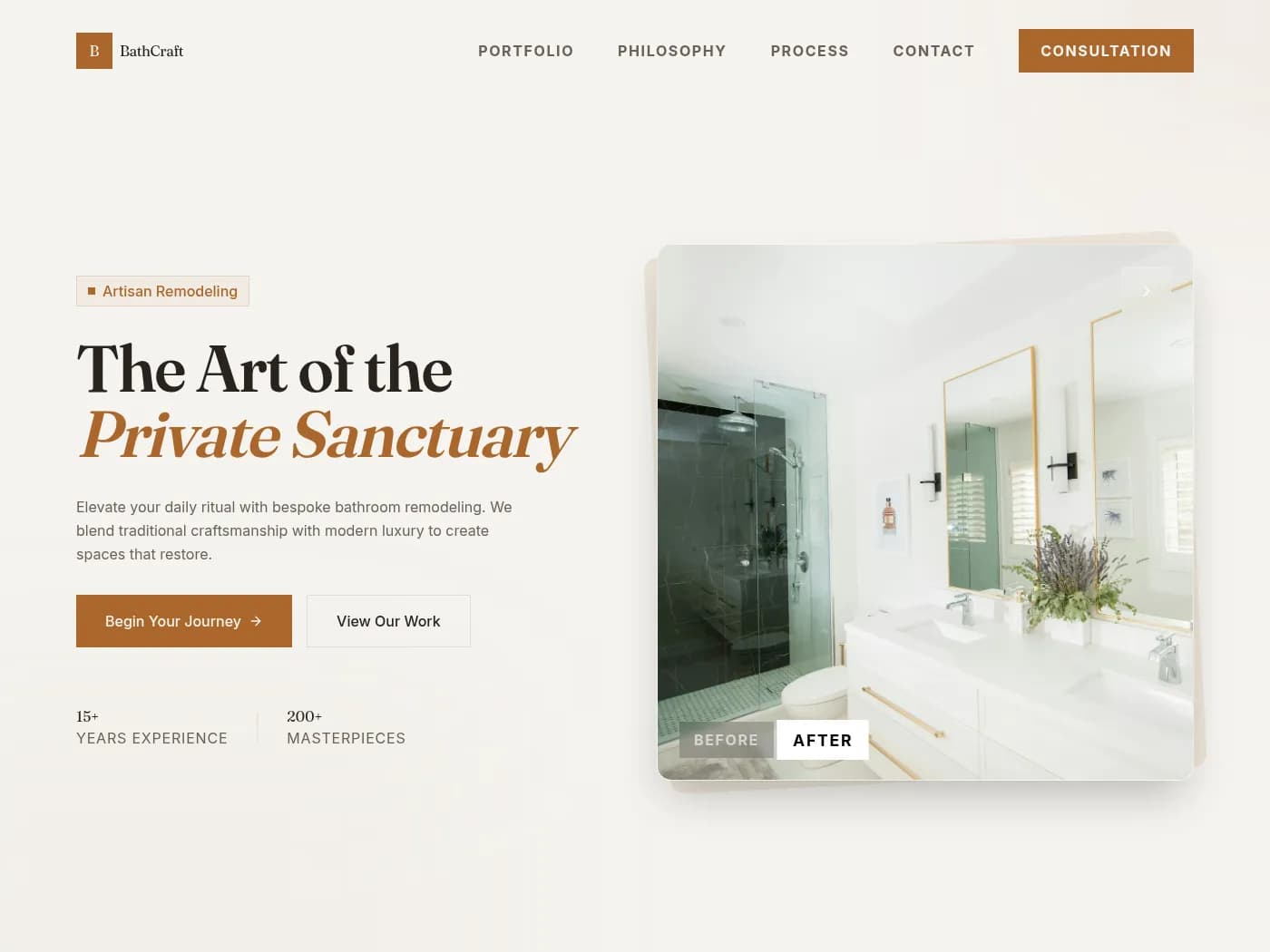 BathCraft Landing Page