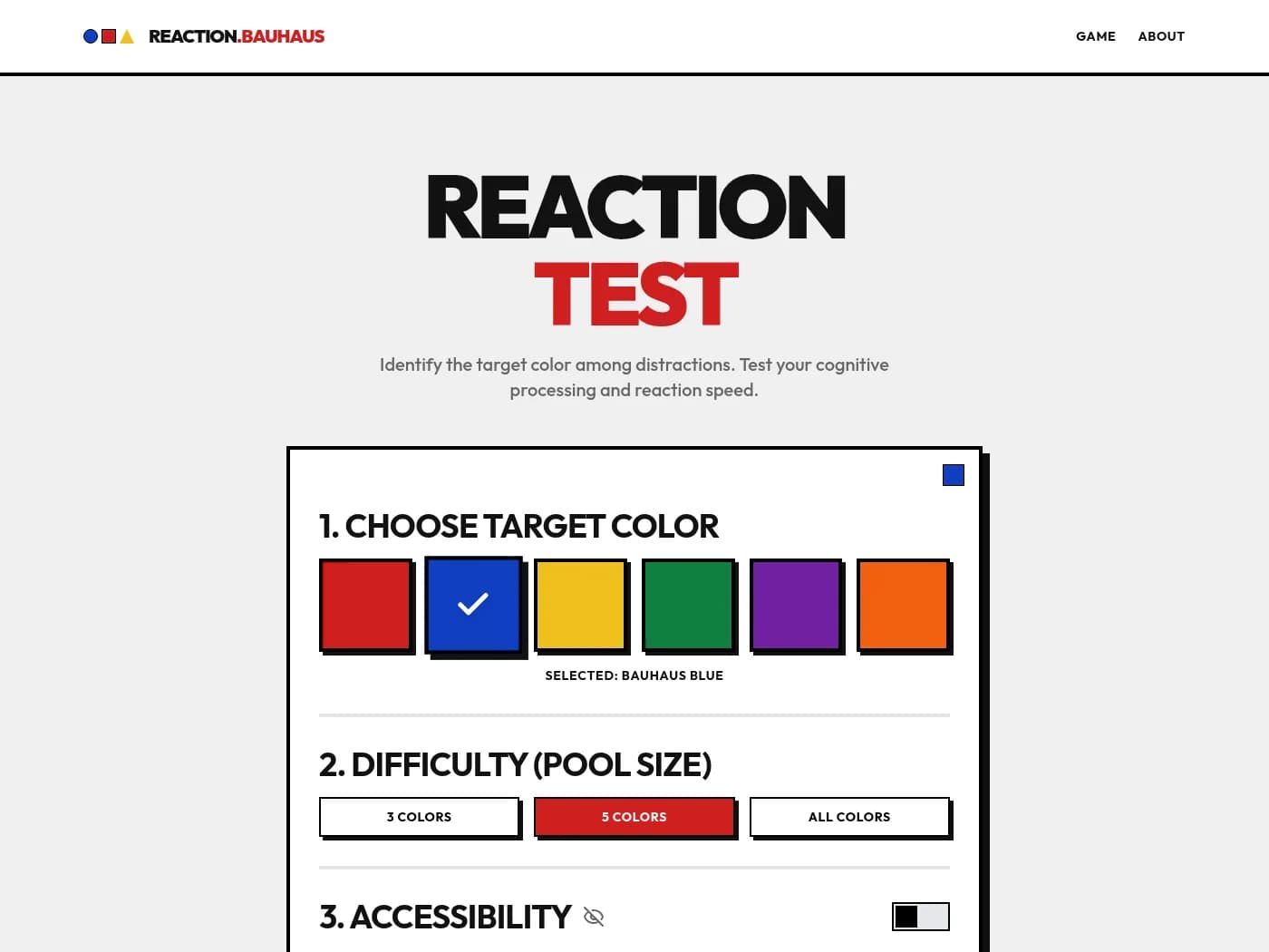Bauhaus Reaction Game