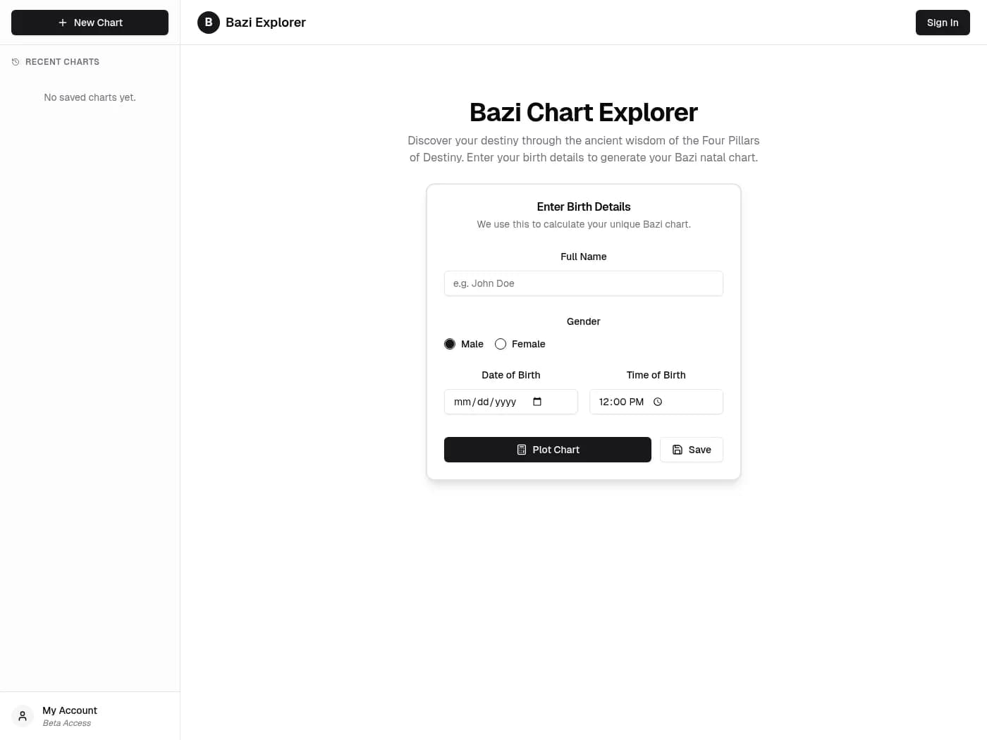 Bazi Chart Explorer